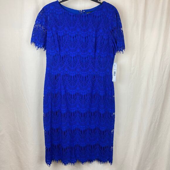 Preston & York | Dresses | Preston York Lace Scalloped Dress Royal Blue ...